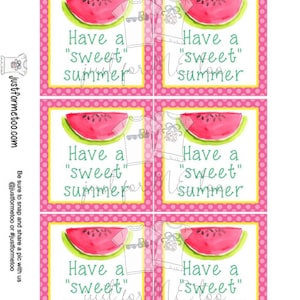 Summer Printable Tags, Have a Sweet Summer Summer, Instant Download ...