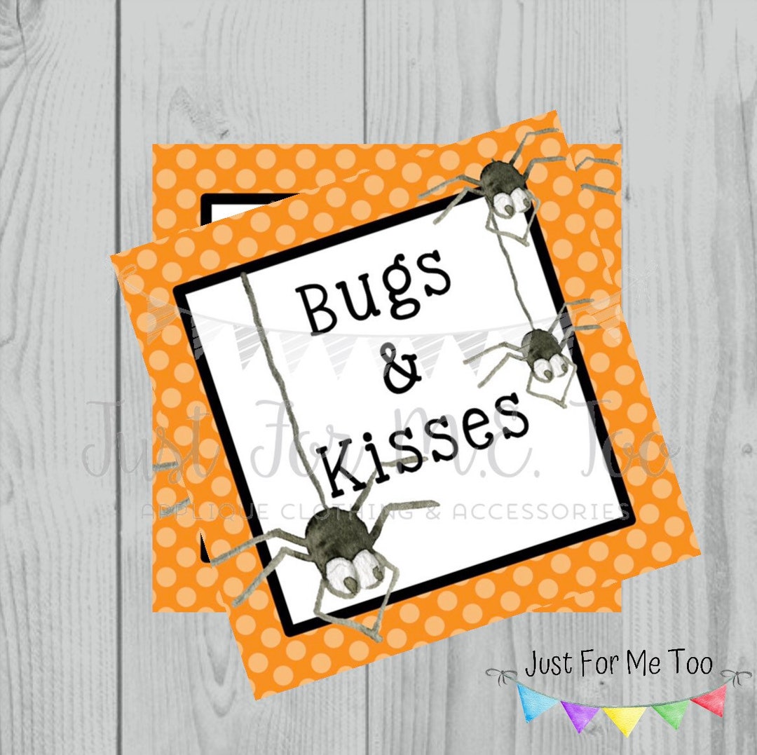 Halloween Printable Tags, Instant Download, Bugs and Kisses Tags ...
