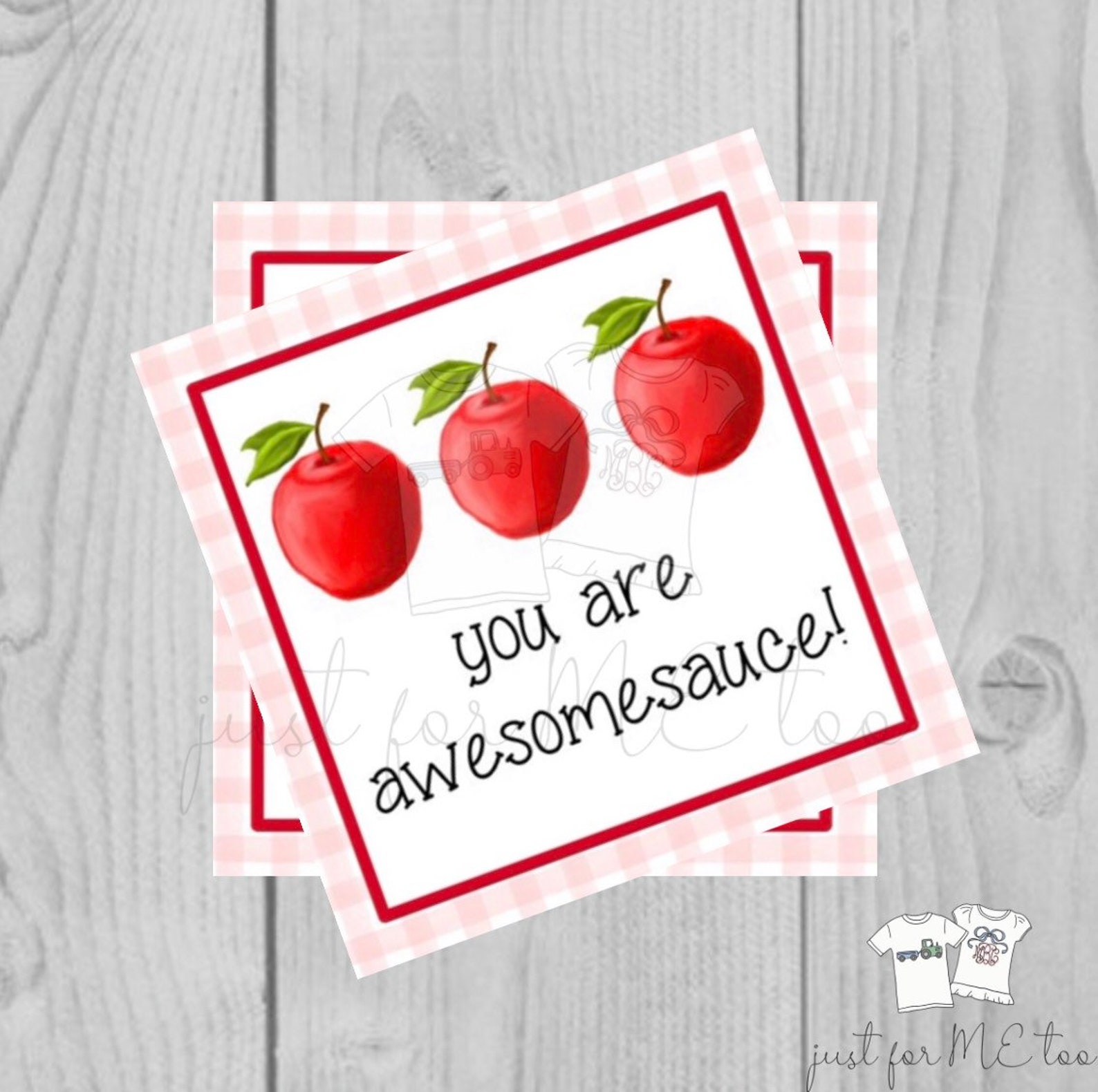 Apple Printable Tags You Are Awesomesauce Instant Download - Etsy