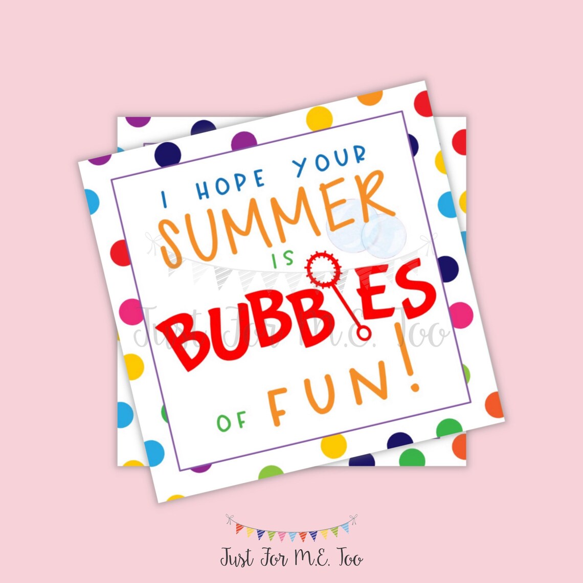 Summer Printable Bubble Gift Tag Summer Bubbles Kids Tag - Etsy