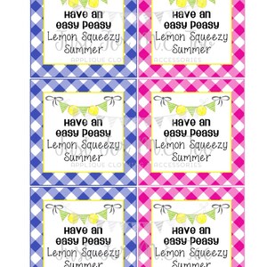 Instant Download Printable Summer Tag, Lemon Tag, Easy Peasy Summer Tag ...