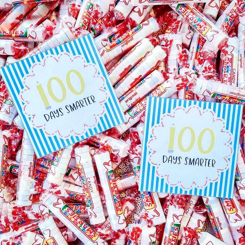 100 Days Smarter Printable Gift Tags (digital Download) - Etsy