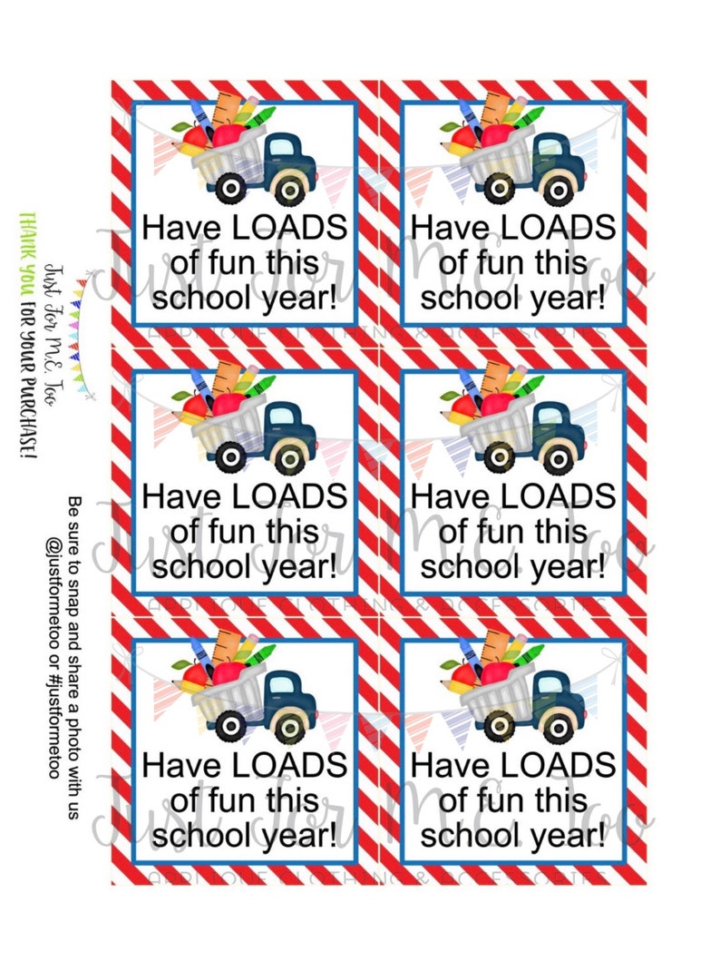 Back to School Printable Tags, Back to School, First Day of School Tags ...