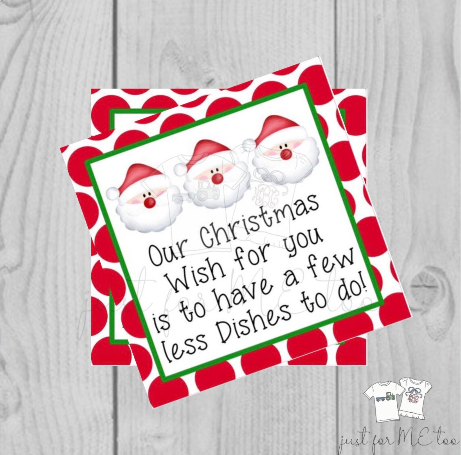 Christmas Printable Tag, Christmas Dishes Tag, Instant Download, Merry ...