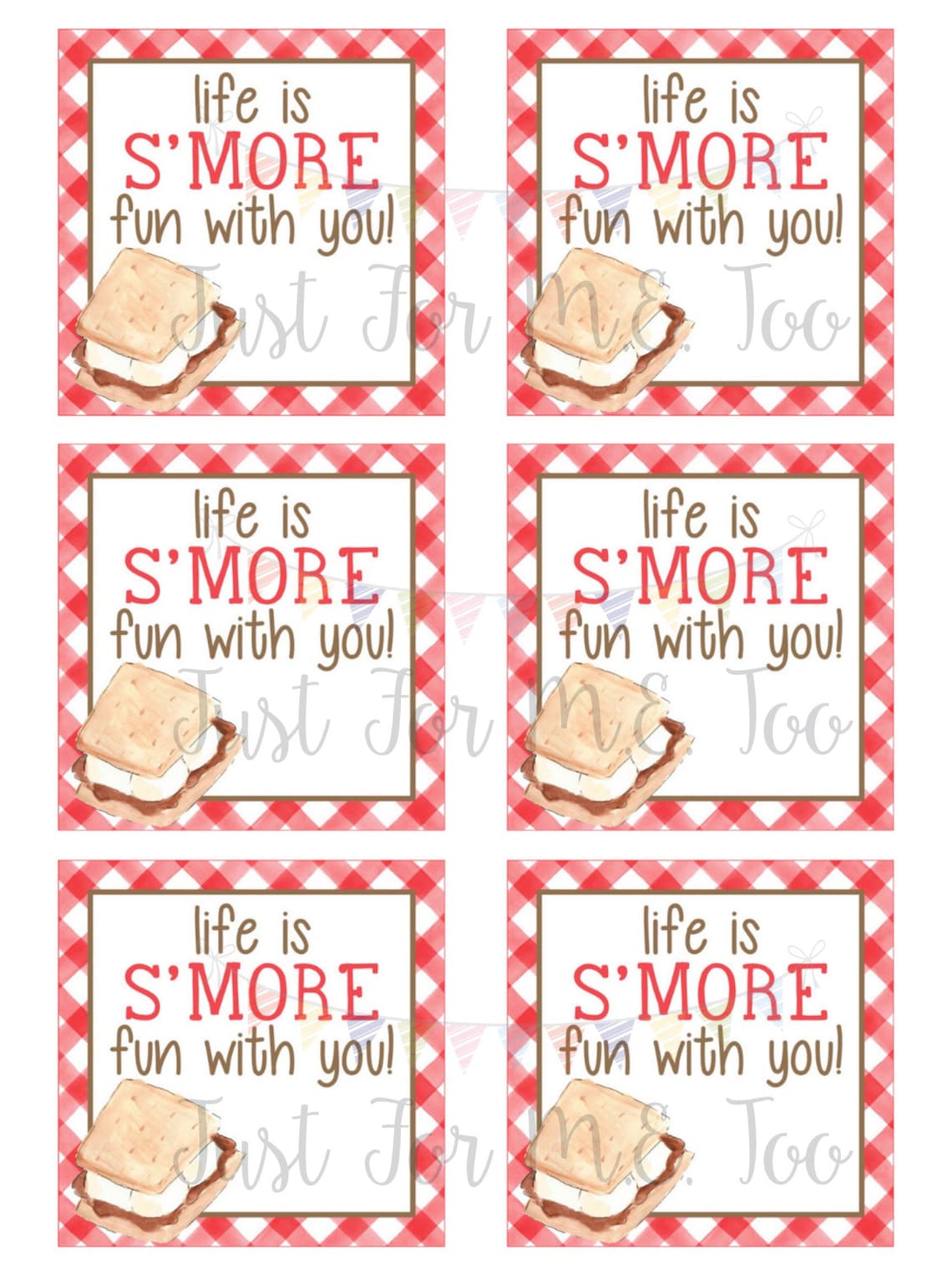 Smores Printable Tags Instant Download Life is S'More | Etsy