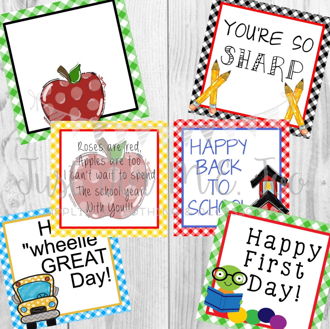 Instant Download Printable Back to School Tags, Apple, Bus, Pencil ...