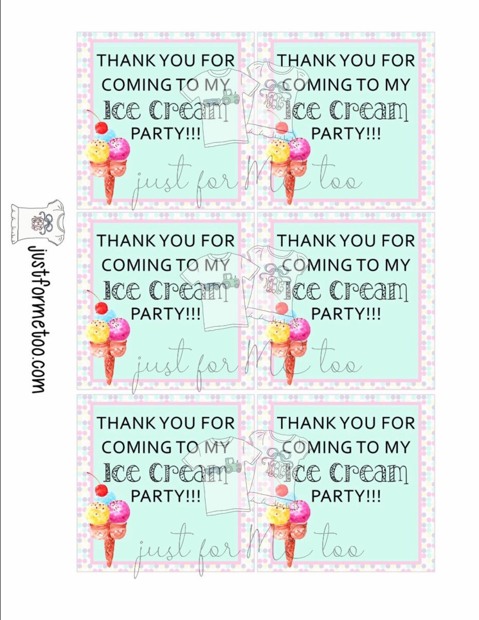 Instant Download Printable Ice Cream Bundle Printable Tag | Etsy