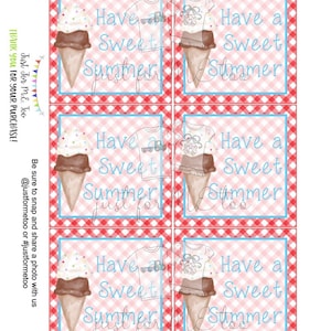 Instant Download Printable Ice Cream Tag, Instant Download, Printable ...