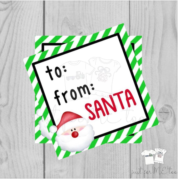 Santa Printable Tags Instant Download Christmas Tags Square - Etsy