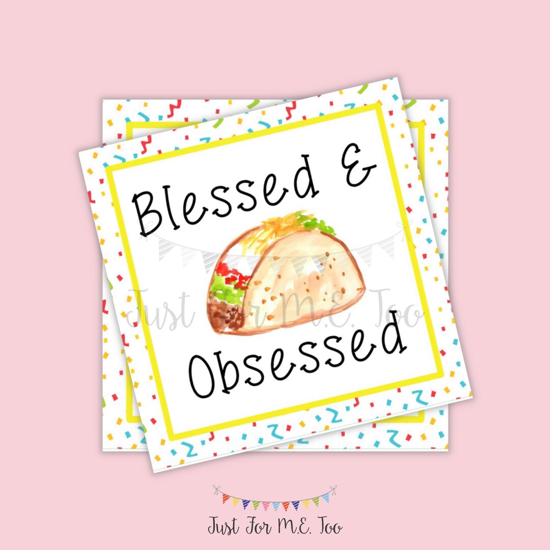 Instant Download Printable Taco Tags, Cinco De Mayo Tag, Blessed and ...
