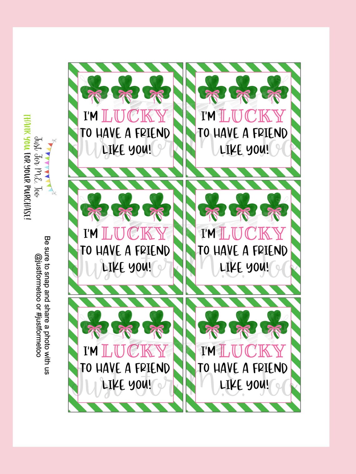 St. Patrick's Day Printable Tags, Instant Download, Lucky to Have a ...
