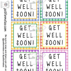 Get Well Soon Digital Download Tag, Get Well Tag, Multi-color Tag ...