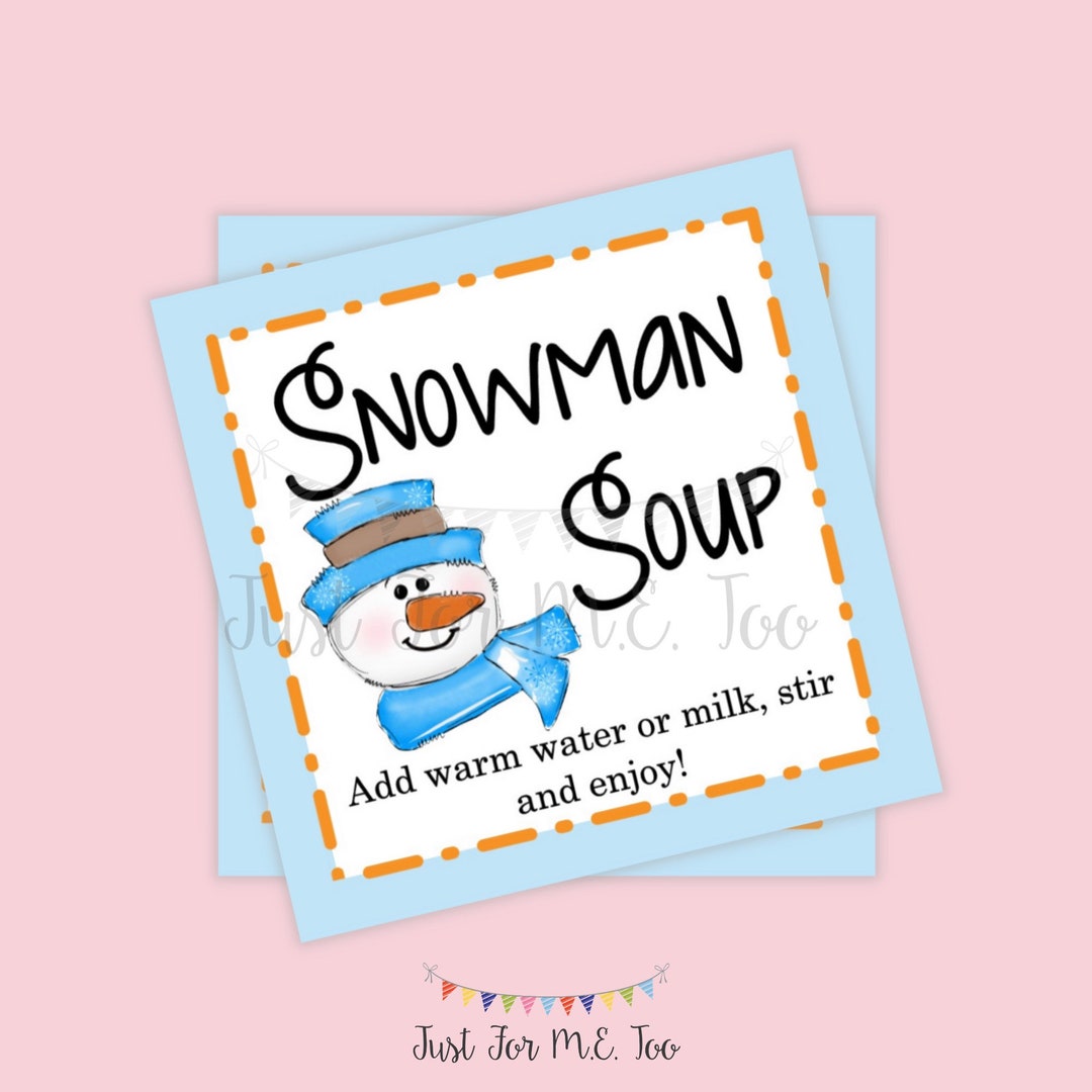 Snowman Printable Tags, Instant Download, Winter Tags, Square Gift Tags ...