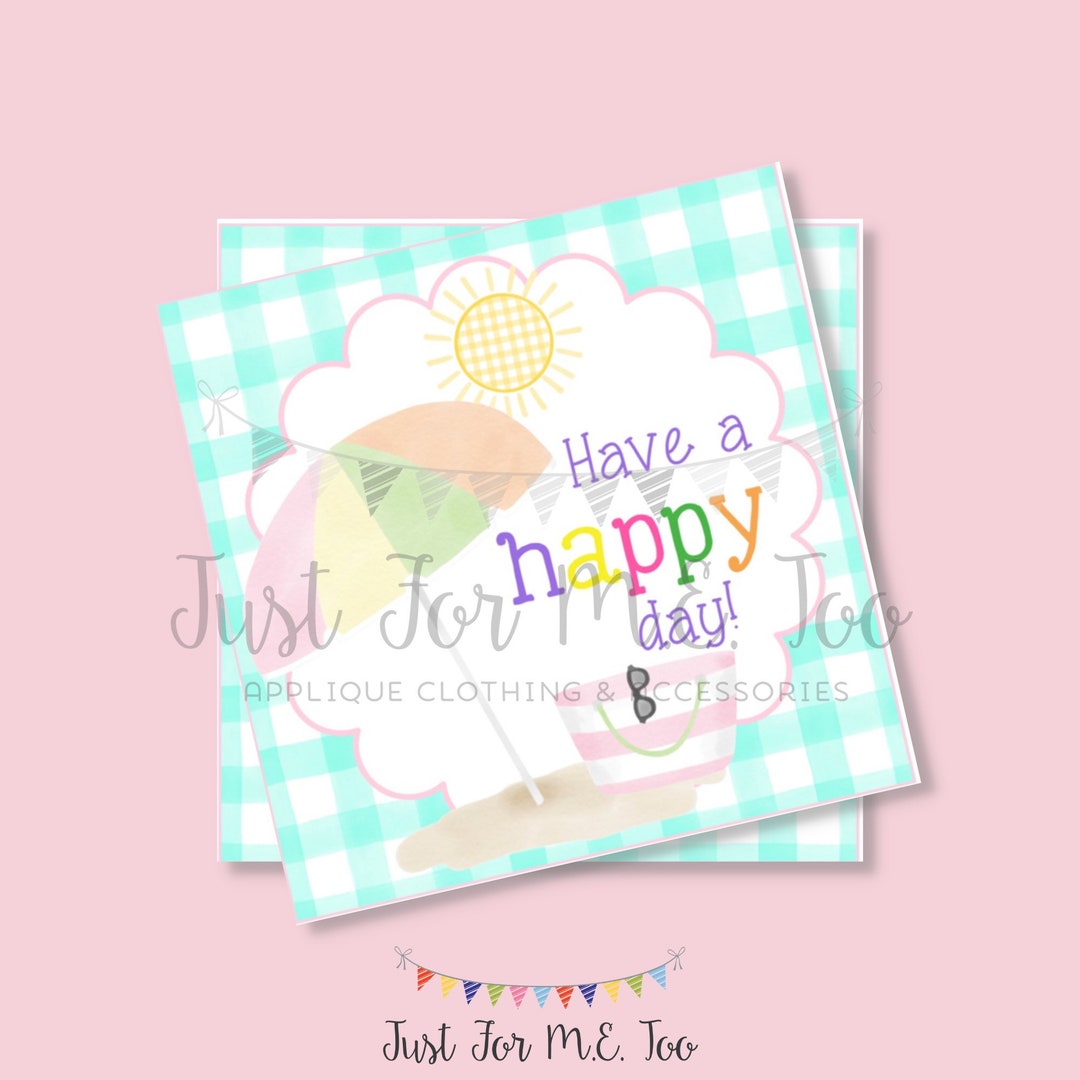 Happy Day Printable Tags, Instant Download, Friend Tags, Square Gift ...