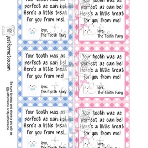 Tooth Fairy Printable Tags, Instant Download, Tooth Tags, Square Gift ...