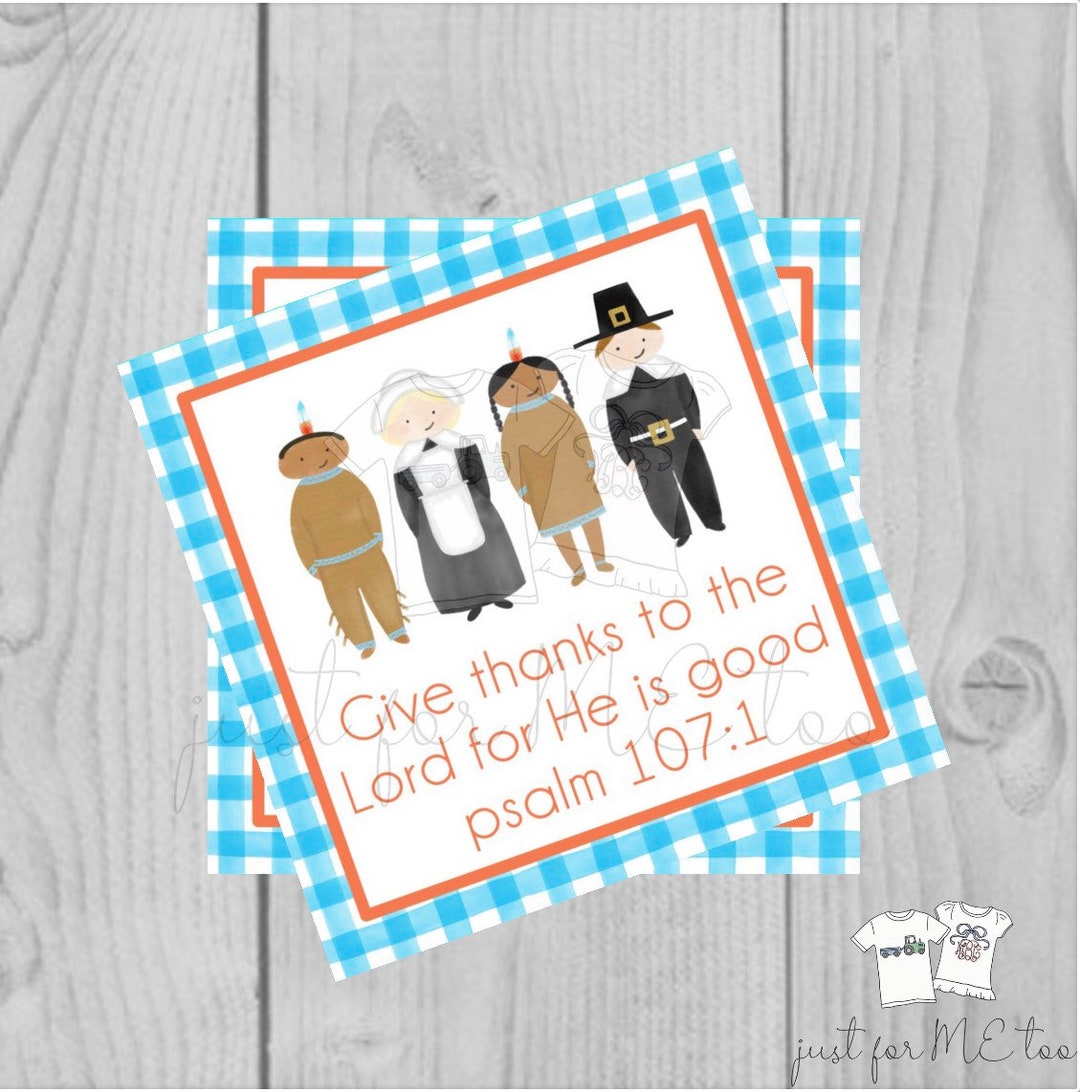 Thanksgiving Printable Tags, Instant Download, Give Thanks Tag, Pilgrim ...