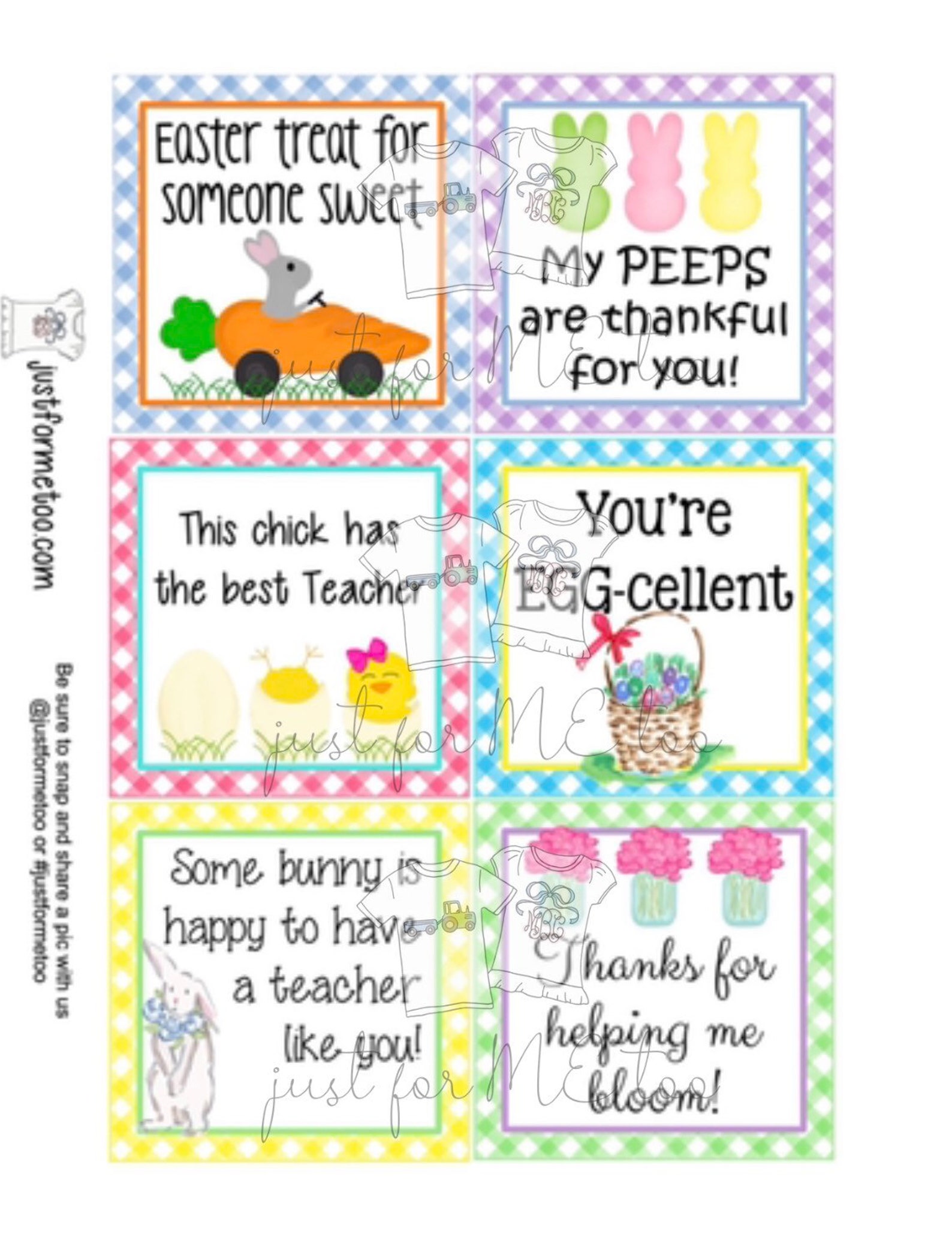 Easter Printable Tags, Instant Download, Employee Tags, Square Gift ...