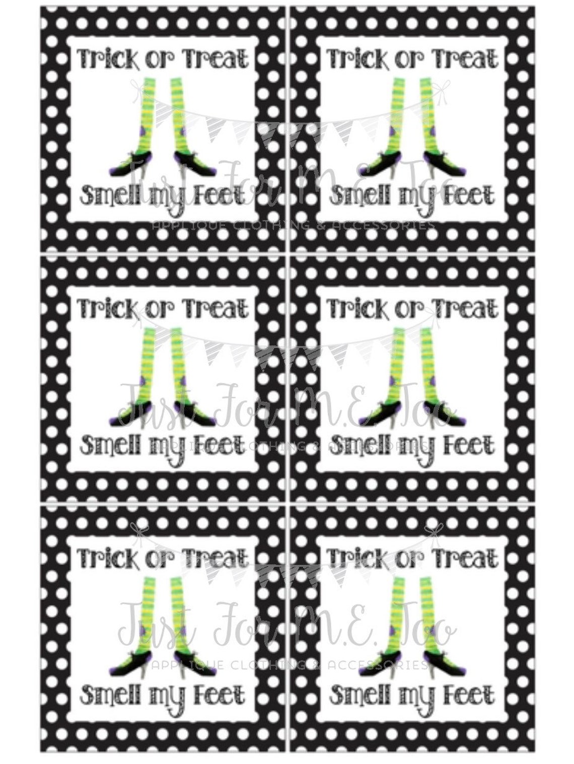 Halloween Printable Tags, Instant Download, Trick or Treat Smell My ...