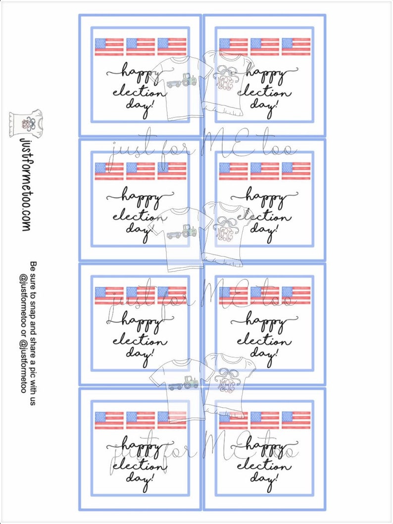 Instant Download Printable 4th of July Tag American Flag Tag | Etsy