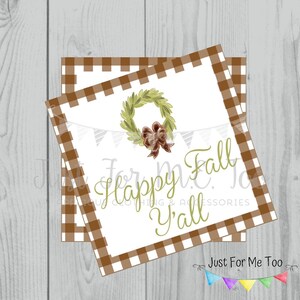 Happy Fall Y'all Printable Tags, Instant Download, Fall Tags, Pumpkin ...