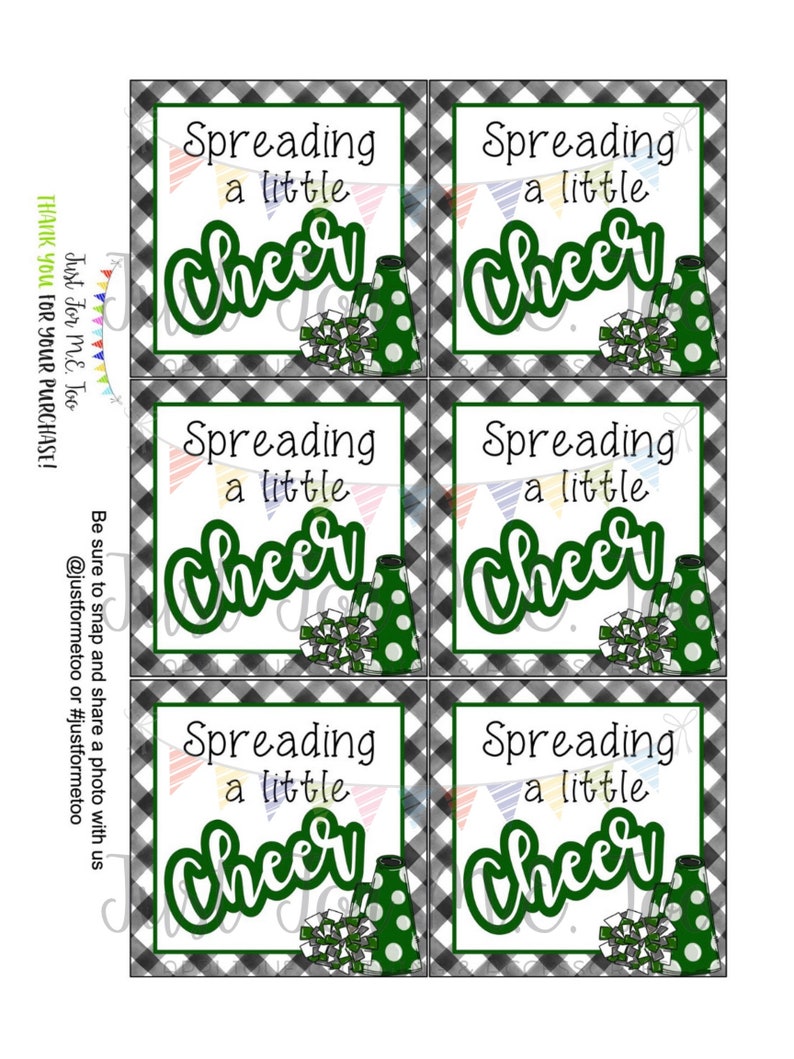 Cheer Printable Tags, Spreading a Little Cheer, Instant Download ...