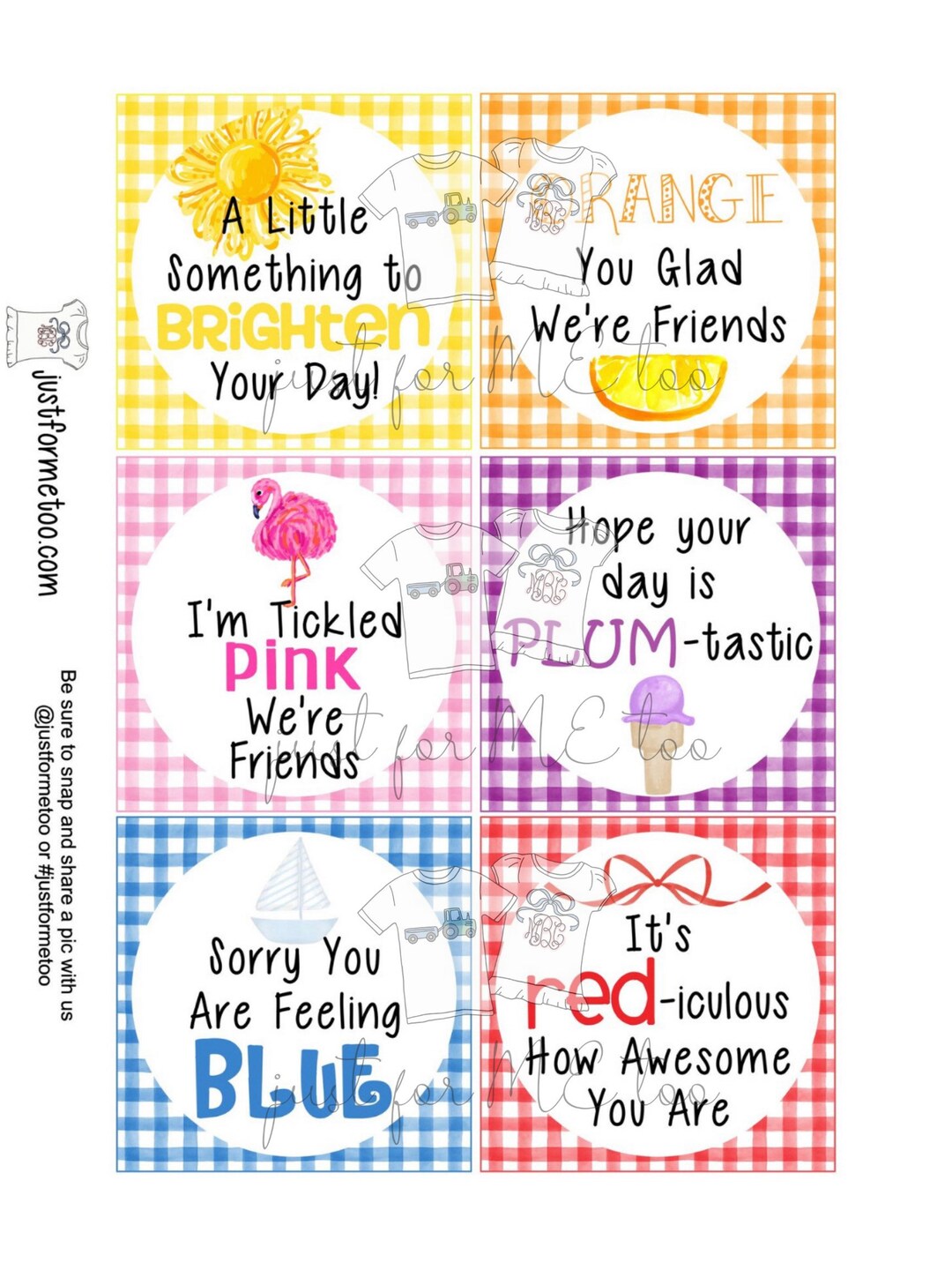 Printable Color Tags, Instant Download, Digital Download, Gift Tags ...