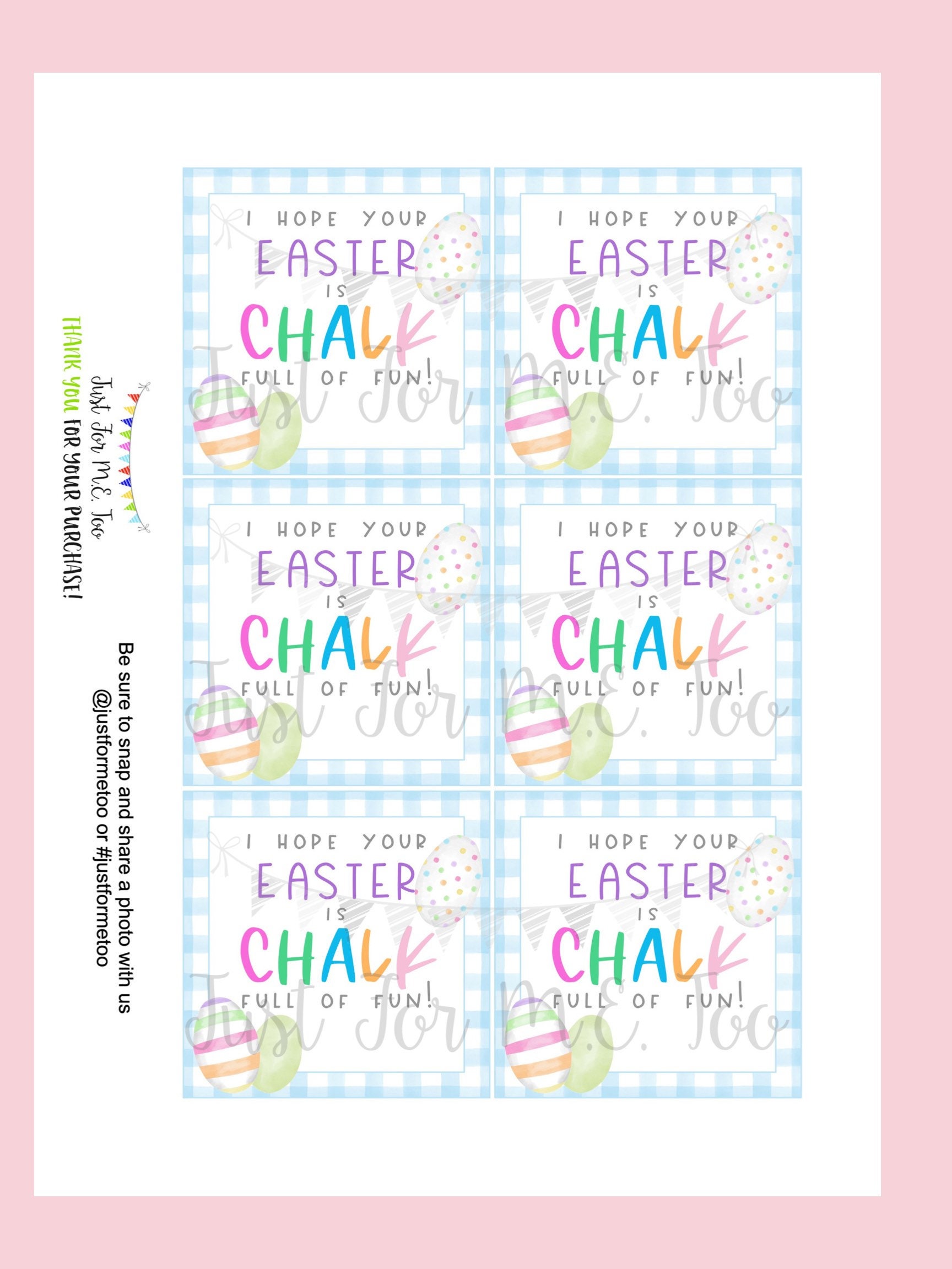 Easter Printable Easter Gift Tag Chalk Full of Fun Kids - Etsy