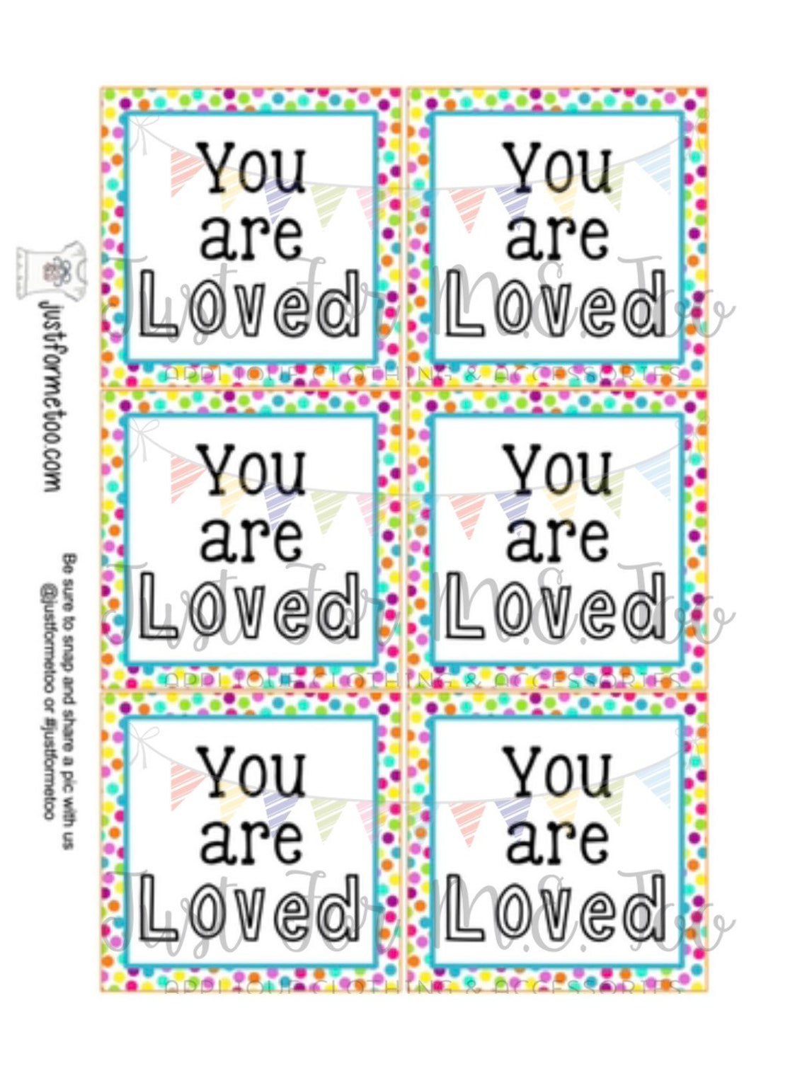 Printable Tags Instant Download Digital Tags Square Gift | Etsy