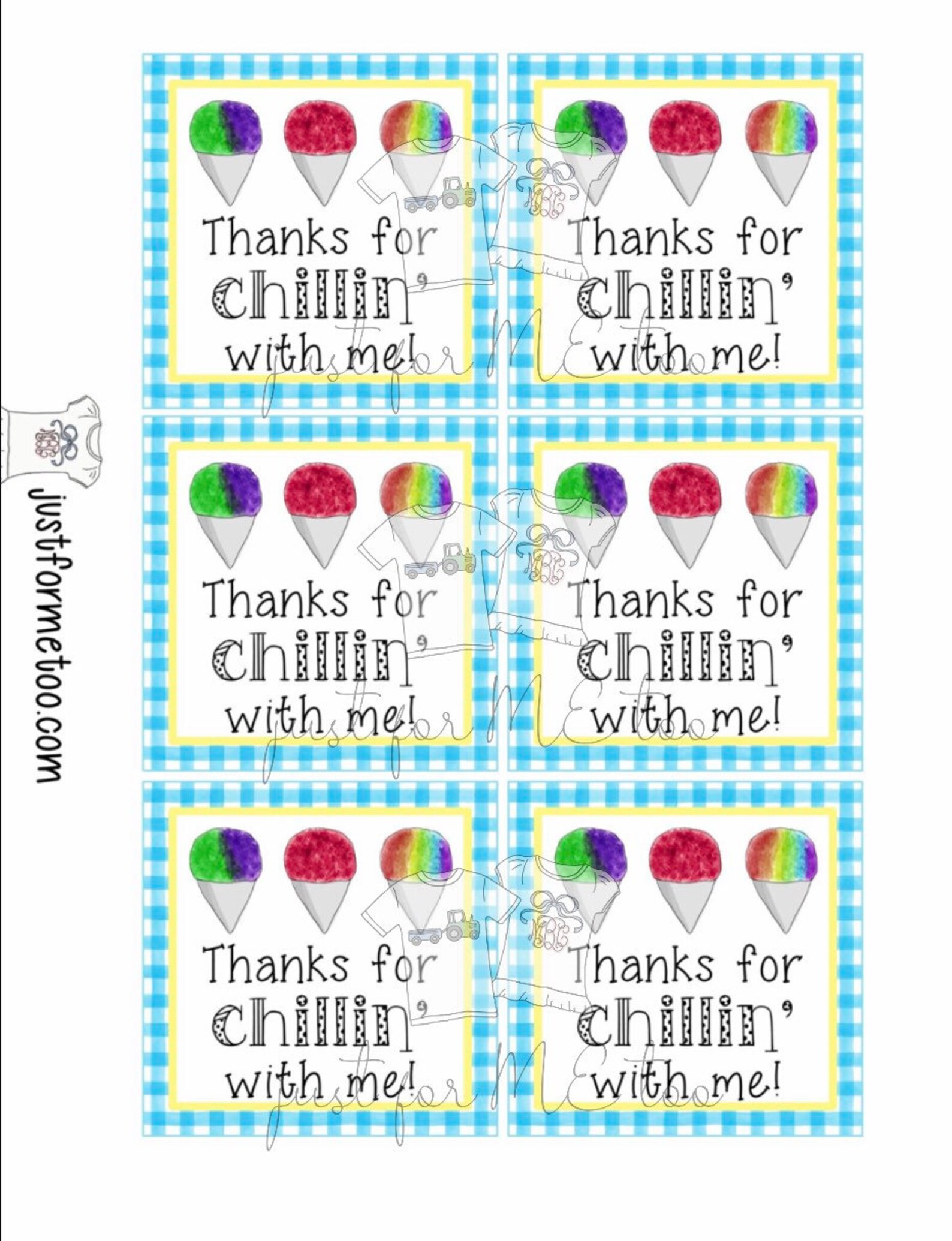 Instant Download Snow Cone Printable Tag, Instant Download, Printable ...