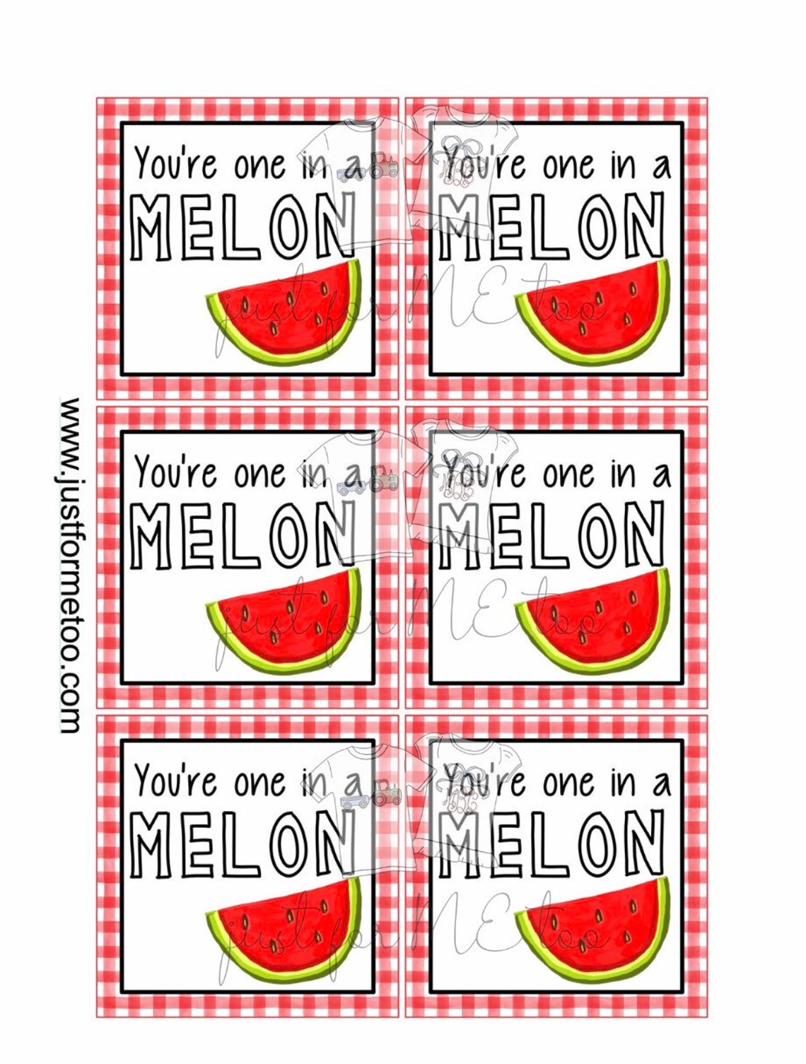 Instant Download Printable Watermelon Tag Summer Party Tag | Etsy