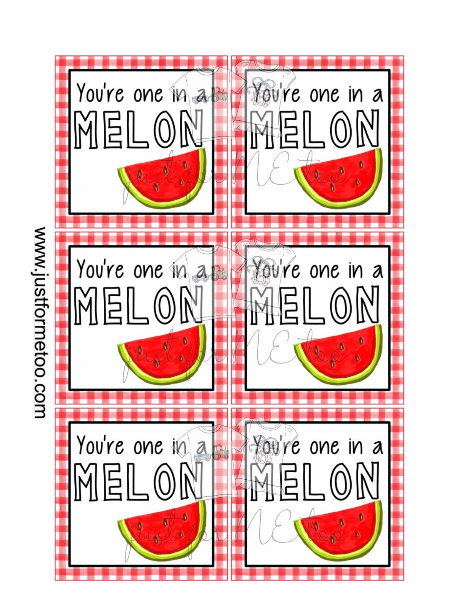 Instant Download Printable Watermelon Tag Summer Party Tag | Etsy