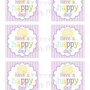 Happy Day Printable Tags, Instant Download, Friend Tags, Square Gift ...