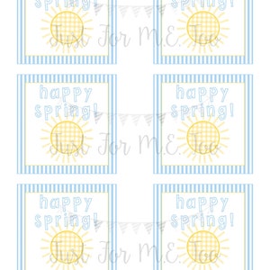 Happy Spring Printable Tags, Happy Spring Tag, Instant Download ...