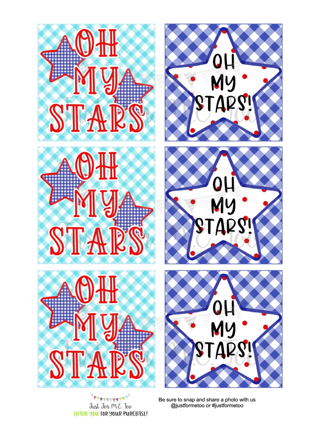 4th of July Gift Tag: Patriotic Star Design (digital Download) - Etsy