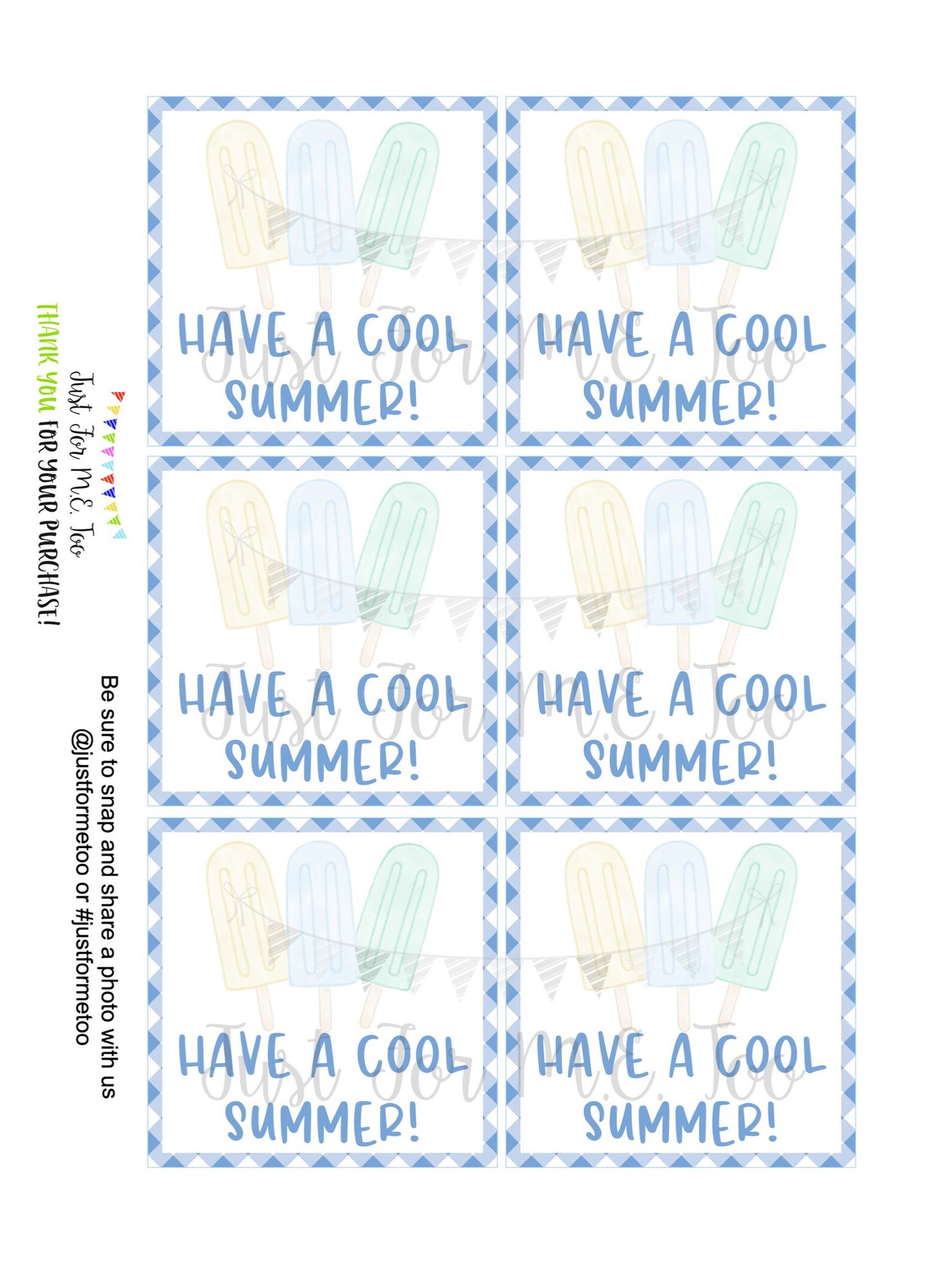 Summer Printable Tags, Have a Cool Summer, Instant Download, Summer ...