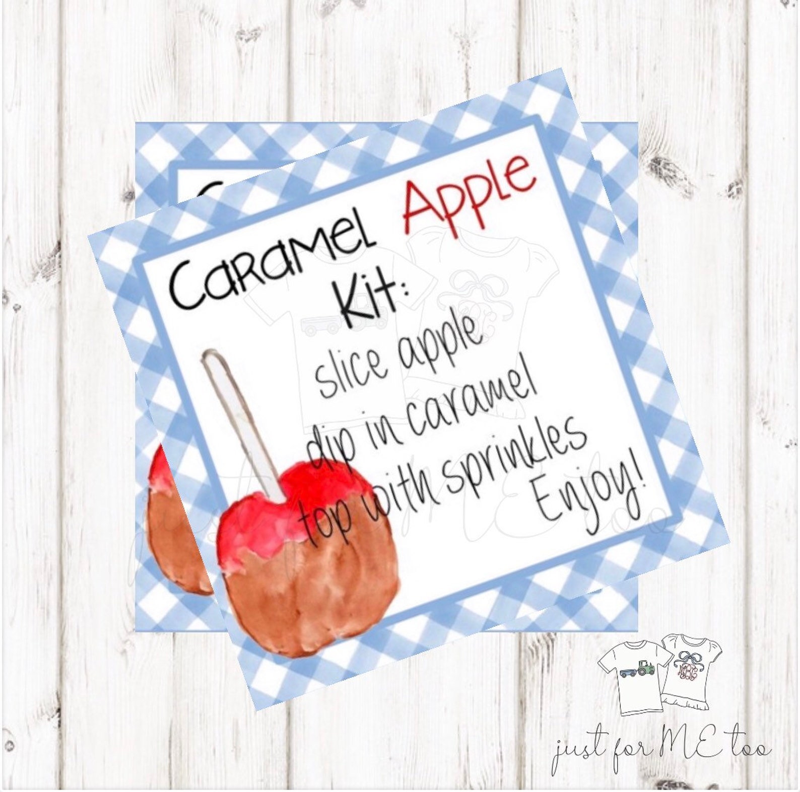 Caramel Apple Printable Tags, Caramel Apple Kit, Instant Download, Fall ...