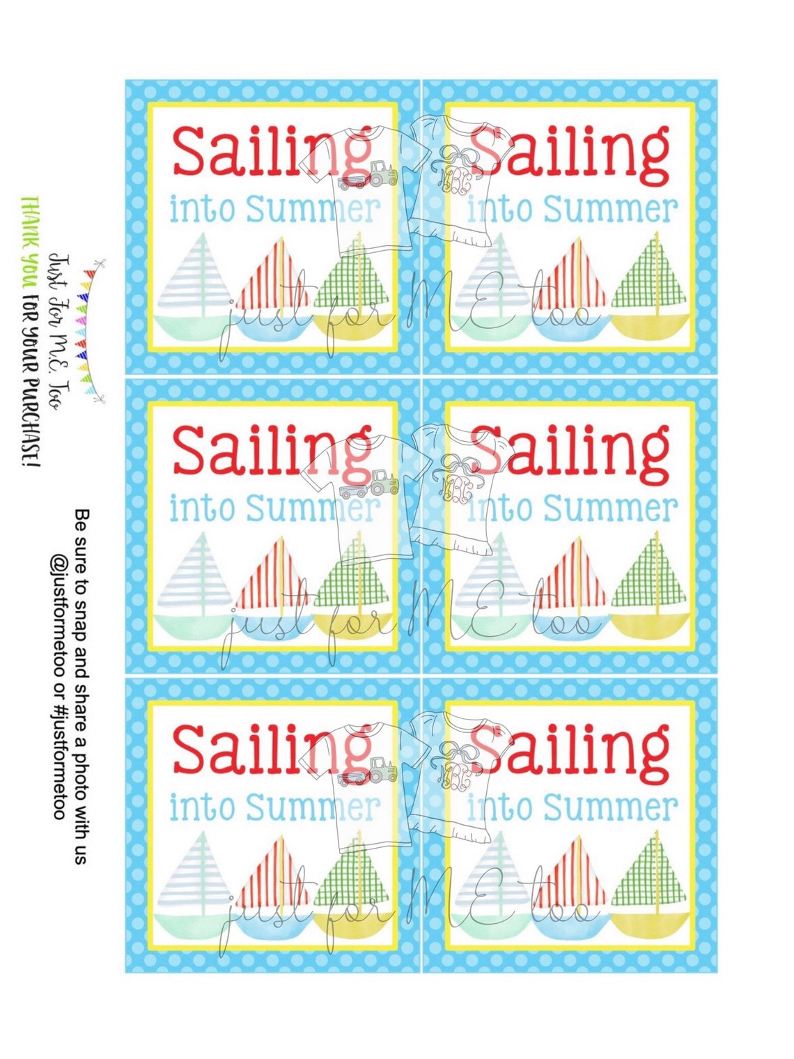 Instant Download Printable Sumer Tag Summer Party Tag Summer | Etsy