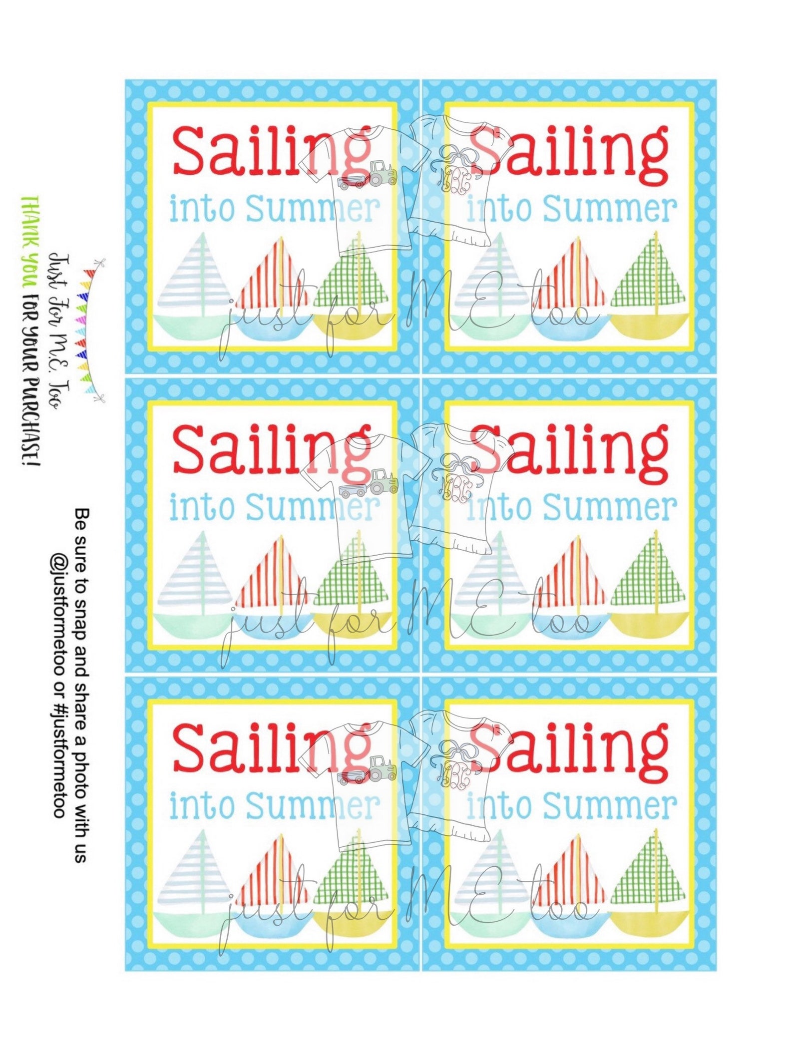 Instant Download Printable Sumer Tag Summer Party Tag Summer | Etsy