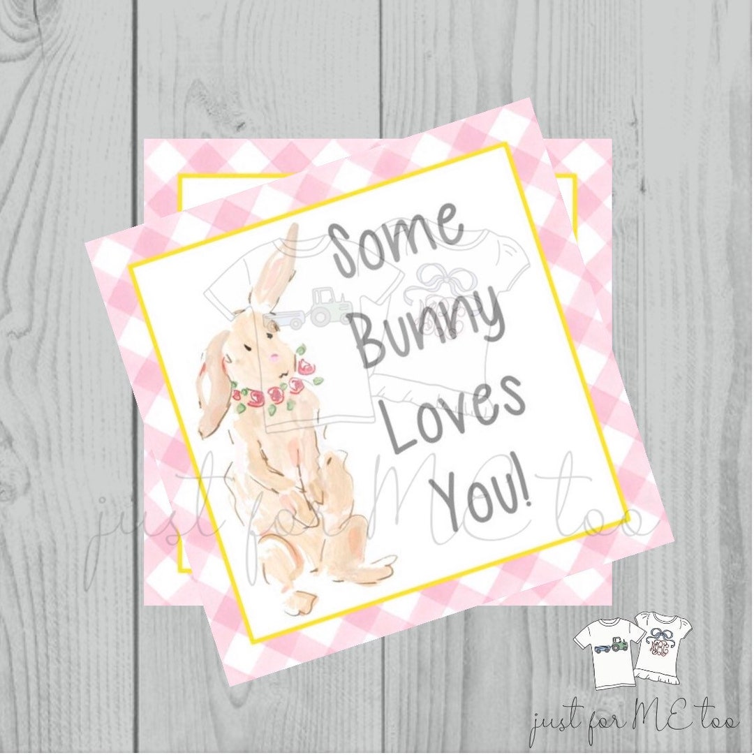 Easter Bunny Printable Tags, Instant Download, Easter Tags, Square Gift ...