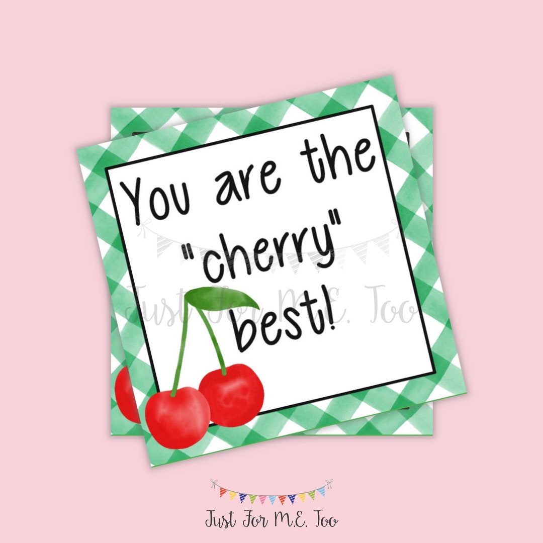 Instant Download Printable Cherry Tag, Summer Party Tag, Cherry ...