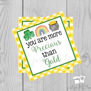 St. Patrick's Day Printable Tags, Instant Download, More Precious Than ...