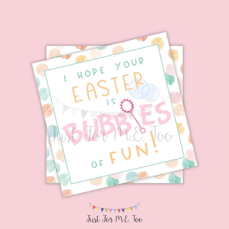 Easter Printable, Easter Gift Tag, Easter Bubbles, Kids Tag, Friend ...