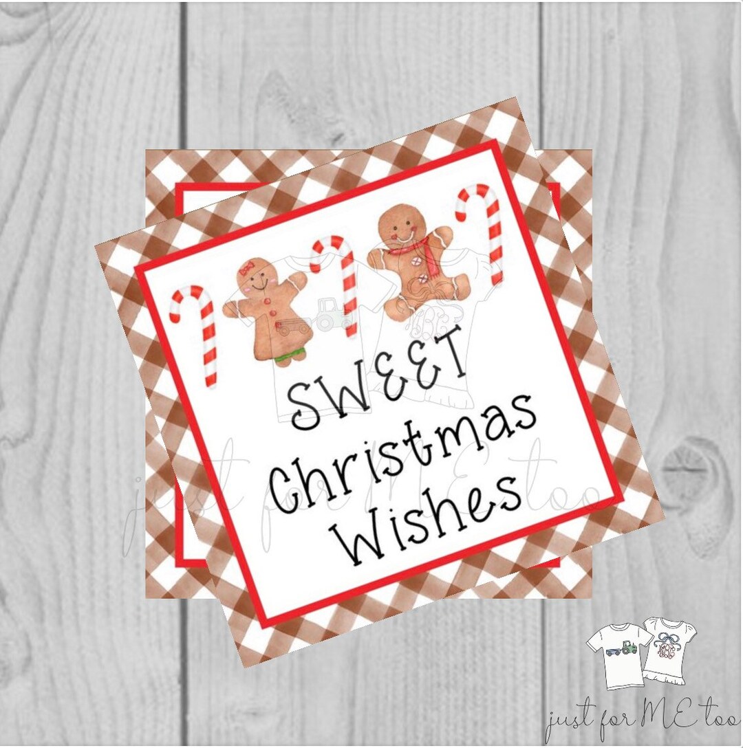 Sweet Christmas Wishes Printable Christmas Tag, Gingerbread Tag ...