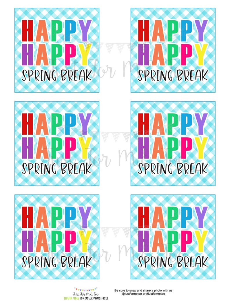 Happy Spring Printable Tag Bundle Spring Digital Tags Spring - Etsy
