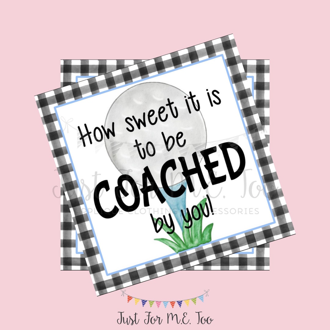 Printable Tags, Instant Download, Golf Tags, Square Gift Tags, Coach ...