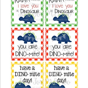Instant Download Printable Dinosaur Tags, Dino-mite Lunch Tags, Lunch ...