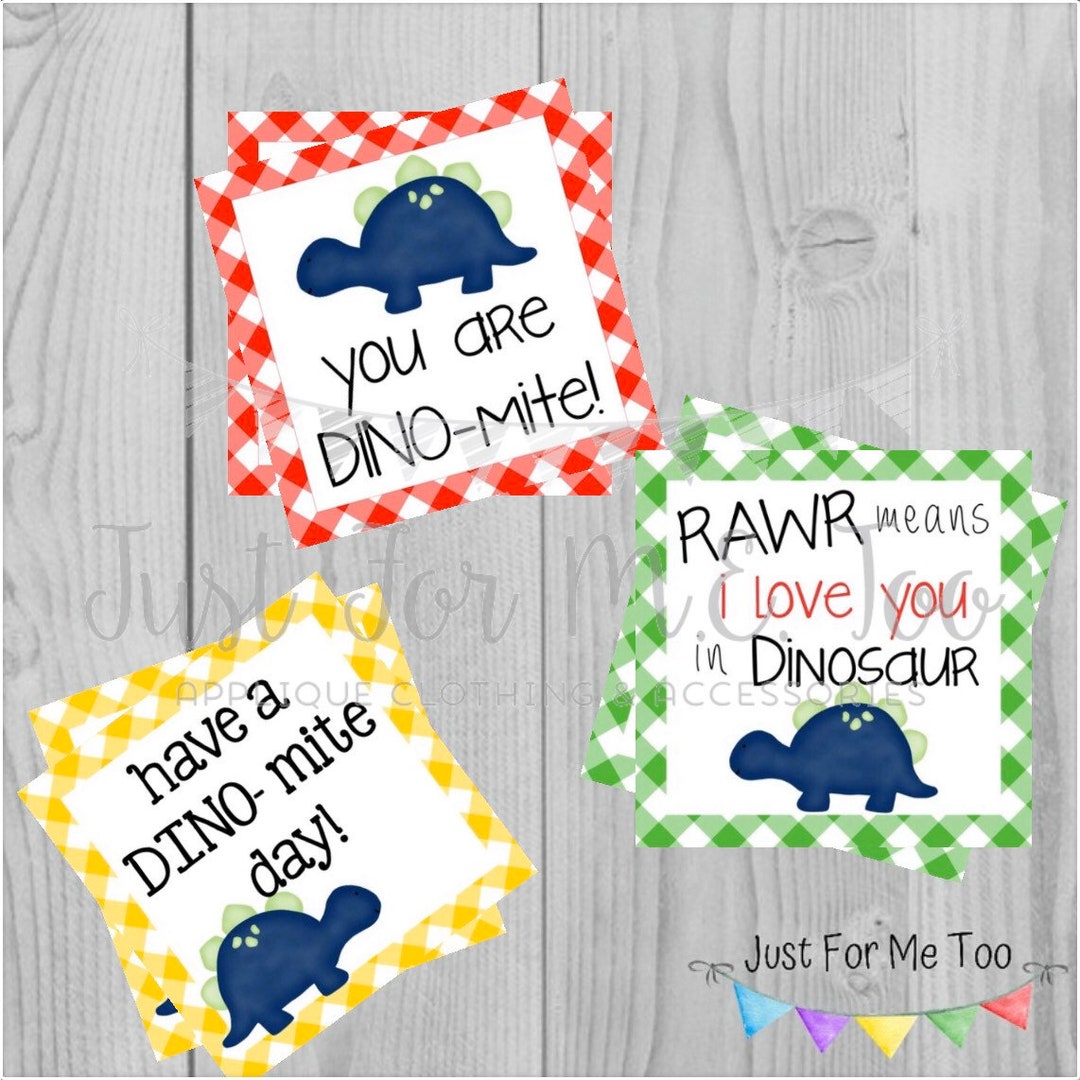Instant Download Printable Dinosaur Tags, Dino-mite Lunch Tags, Lunch ...