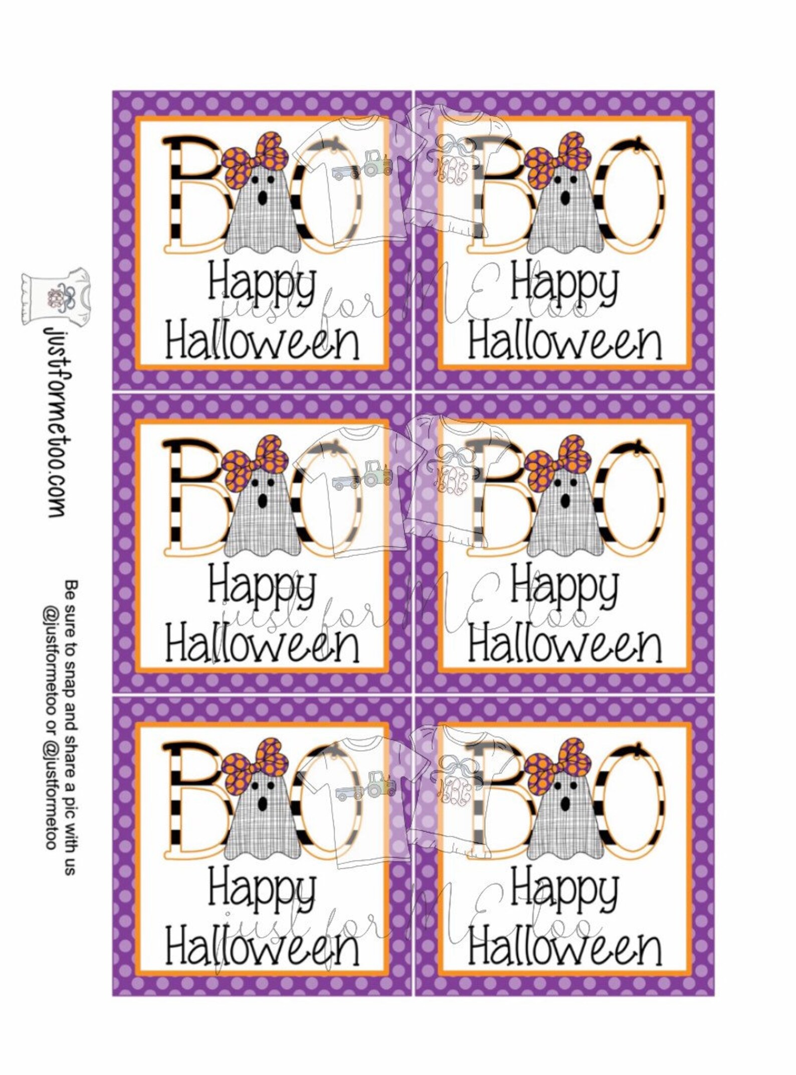 Halloween Printable Tags Instant Download Girl Ghost Tags | Etsy