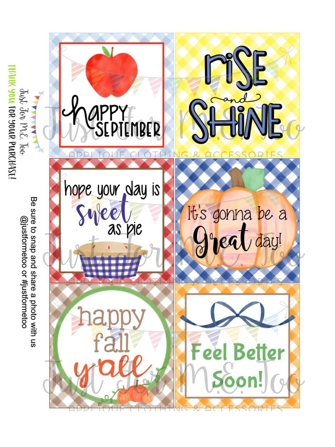 September Bundle Printable Tag Bundle, Digital Tags, Gift Tag, Happy ...