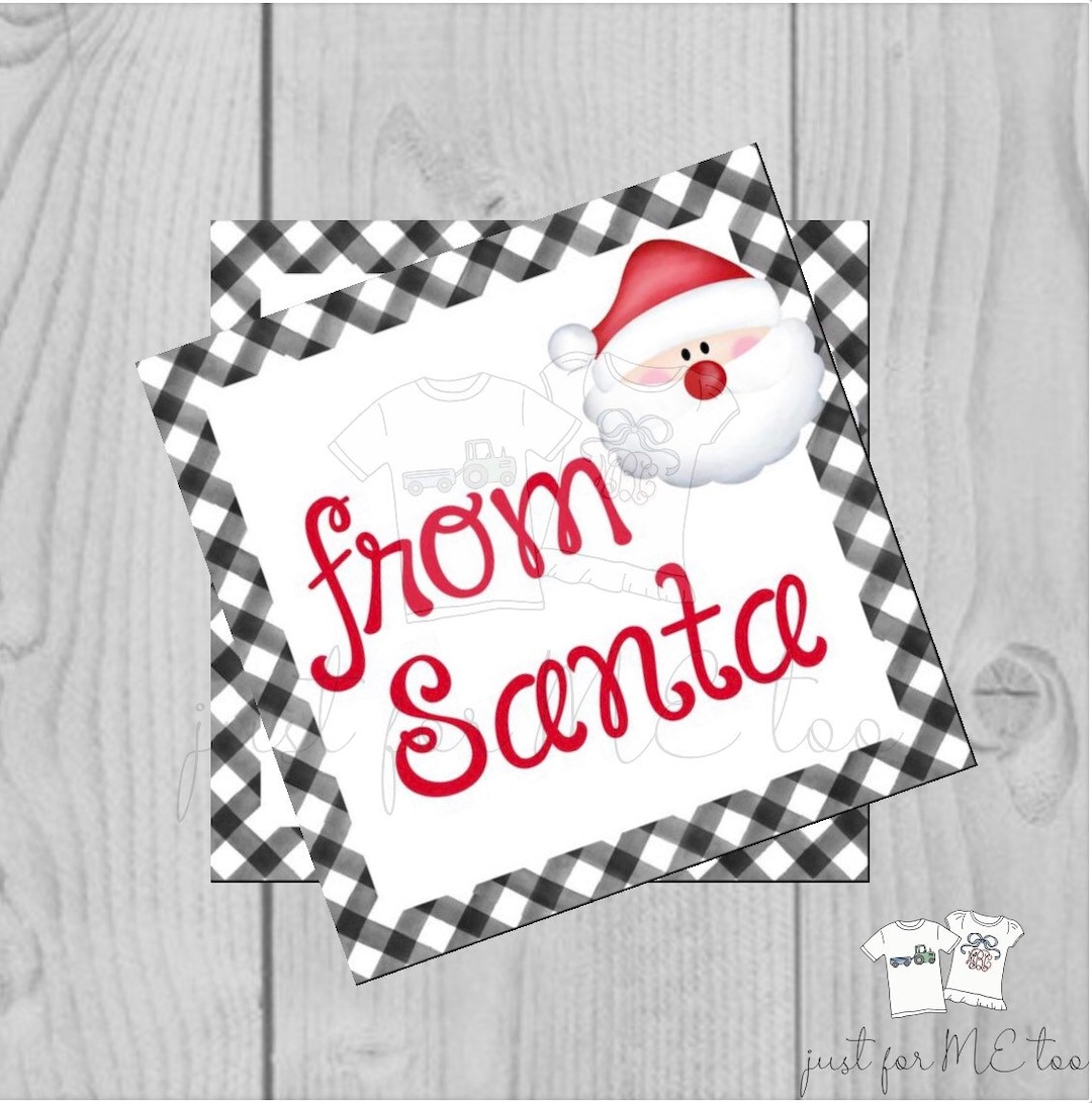Santa Printable Tags, Instant Download, Christmas Tags, Square Gift ...